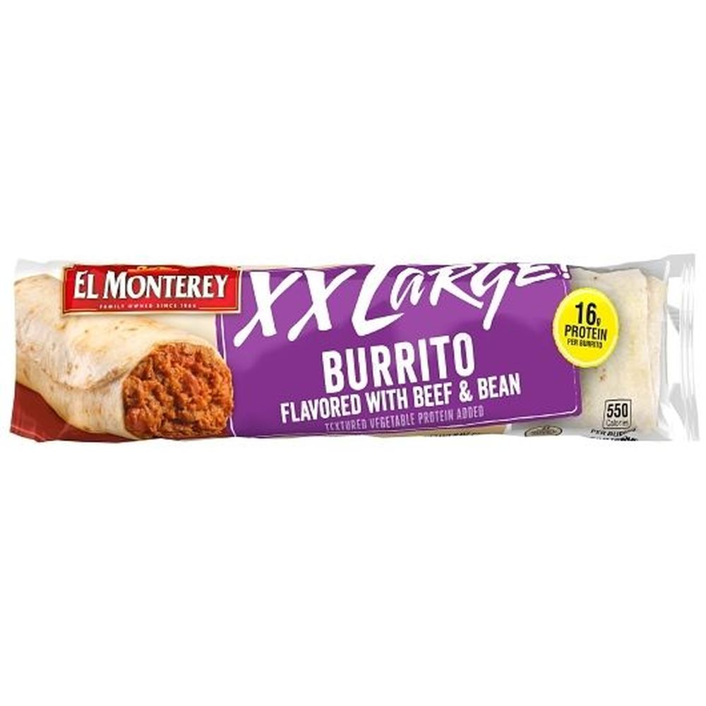 El Monterey XX Large Beef and Bean Burrito Case | FoodServiceDirect
