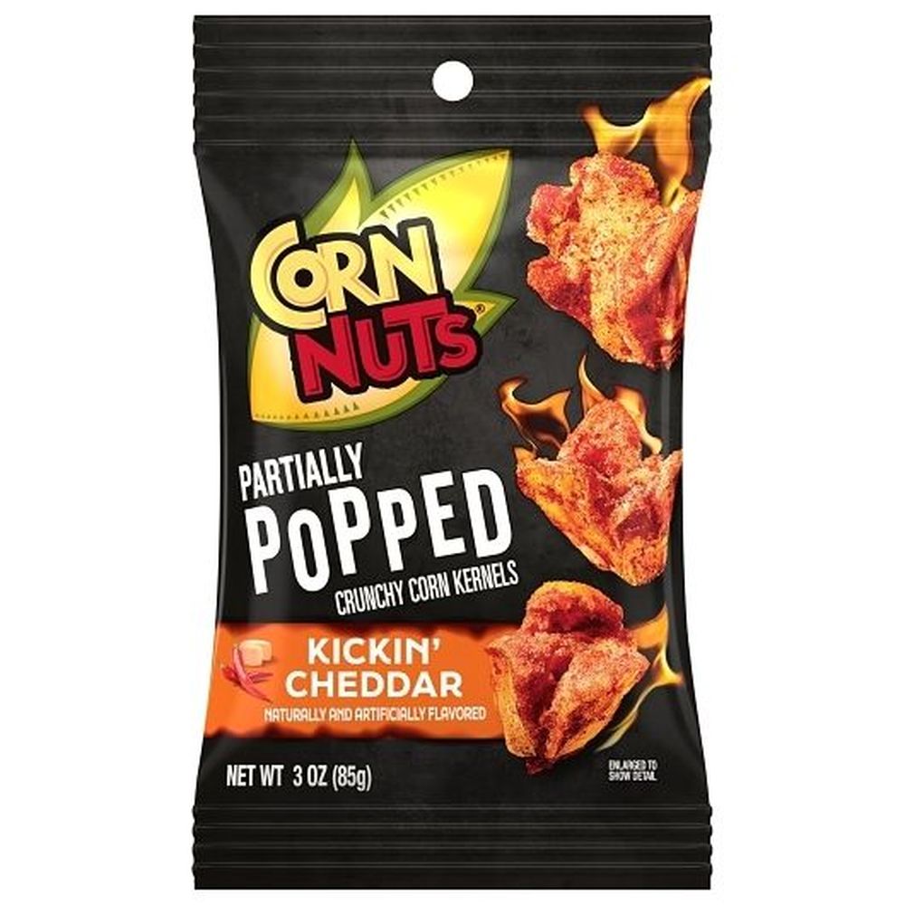 Corn Nuts Partially Popped Kickin Cheddar Crunchy Corn Kernels, 3 Ounce ...