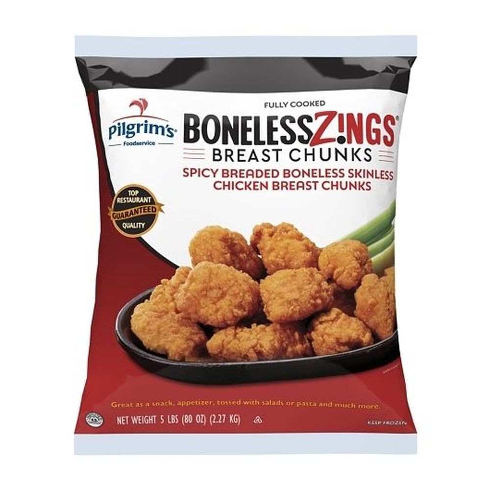 Pierce Chicken Boneless Zings Breast Chunks Case | FoodServiceDirect