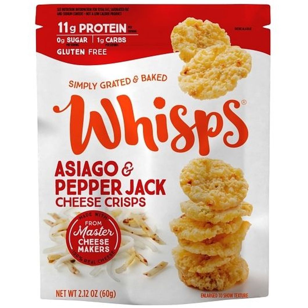 Whisps Asiago Pepper Jack Cheese Crisps, 2.12 Ounce -- 12 per case