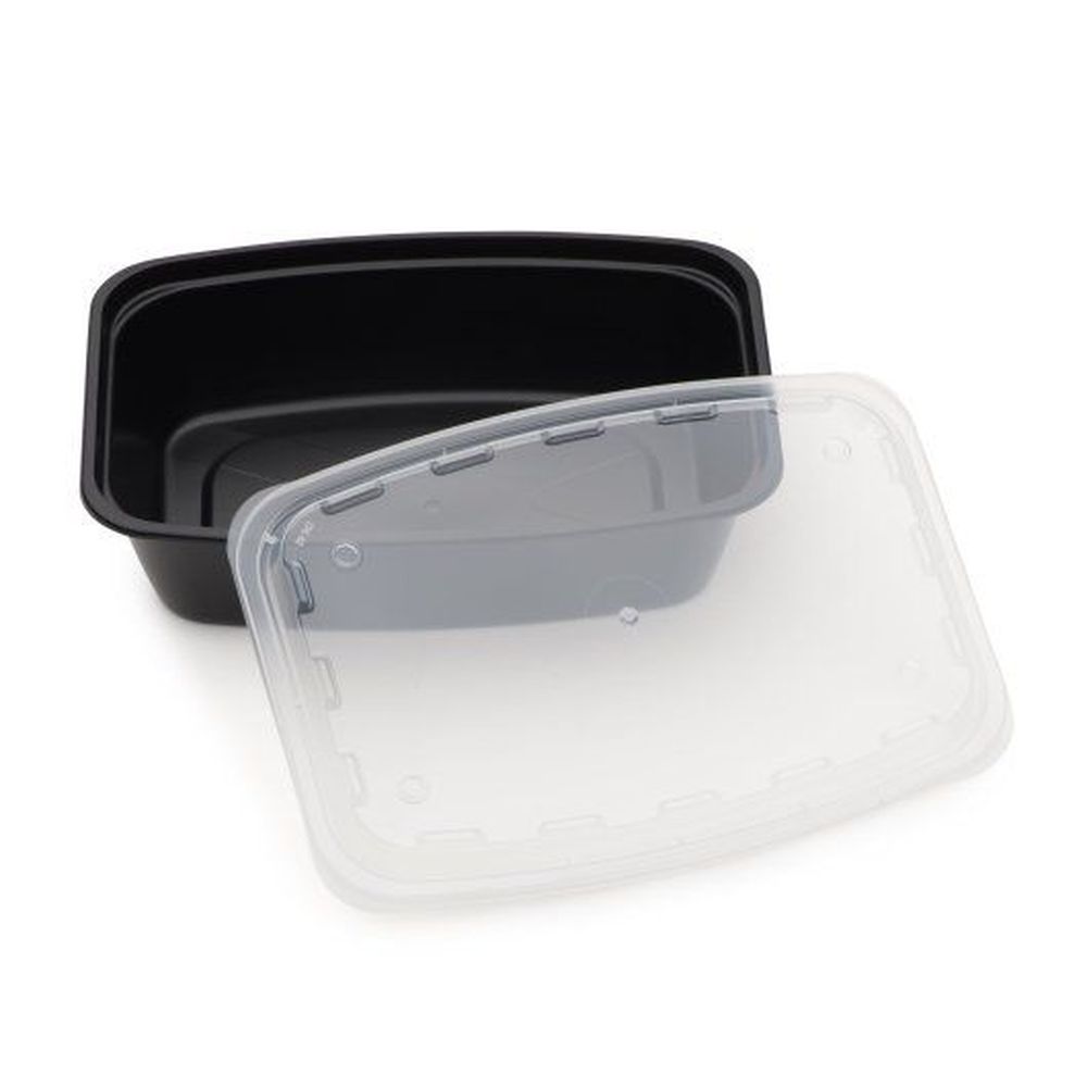 Cubeware Black Rectangular Plastic Container with Clear Vented Lid, set ...