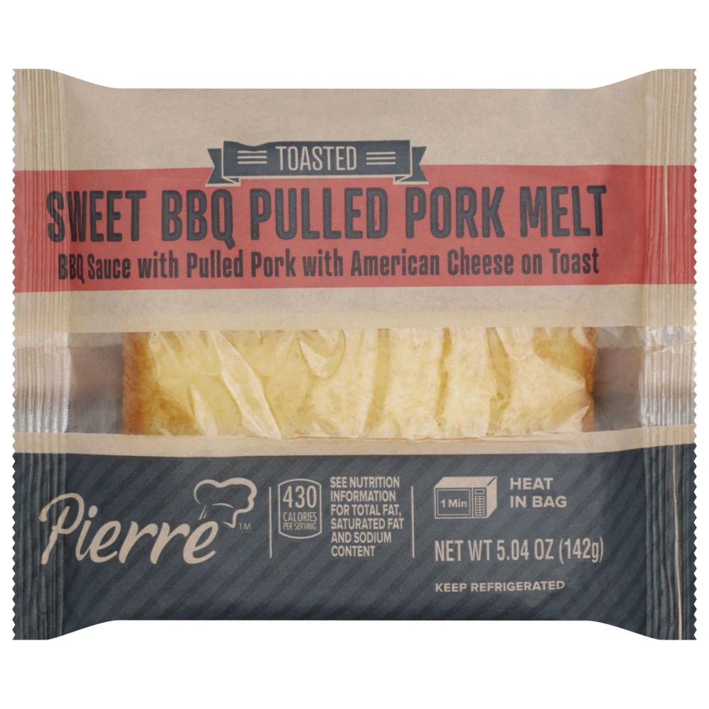 Pierre Fully Cooked Sweet Bbq Pulled Pork Melt Sandwich, 5.04 Ounce ...