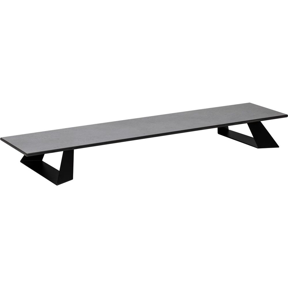 Rosseto Alto Narrow Rectangle Concrete Gray HPL Riser with 3 inch Black ...