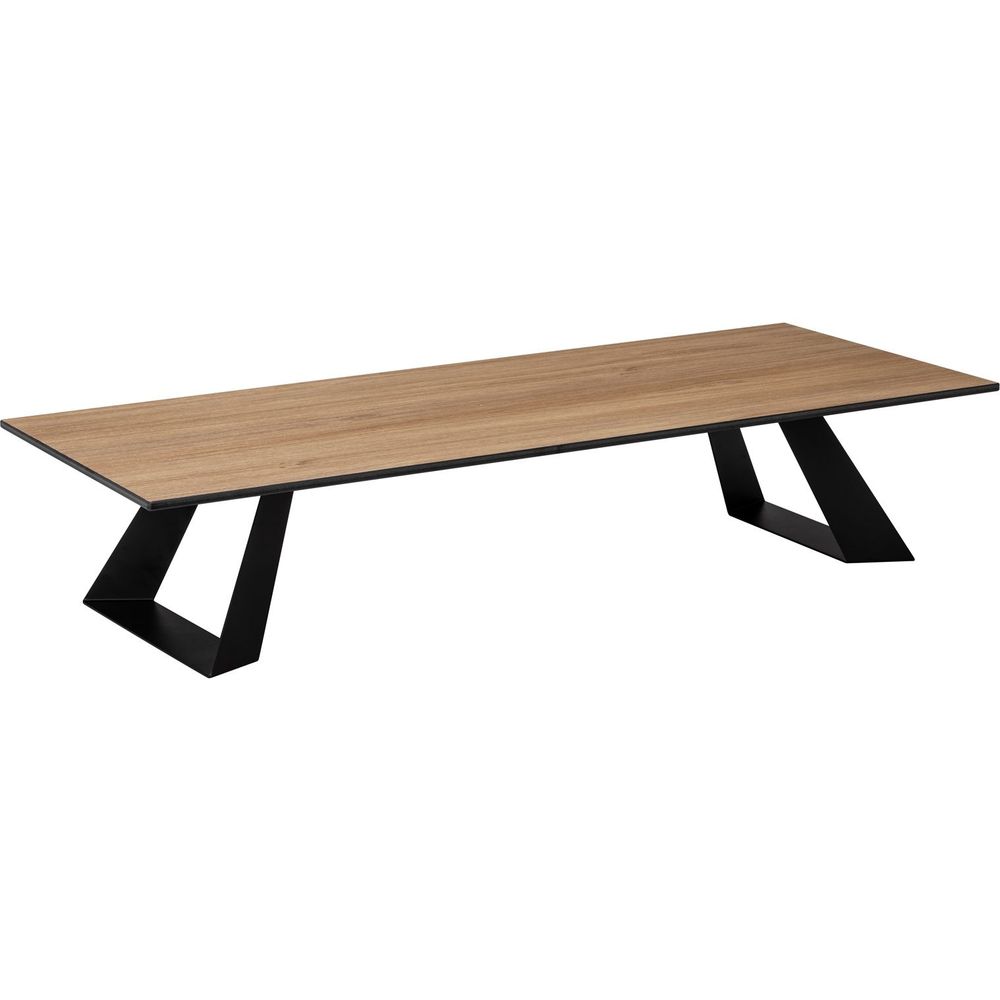 Rosseto Alto Wide Rectangle Natural Wood HPL Riser with 6 inch Black Legs