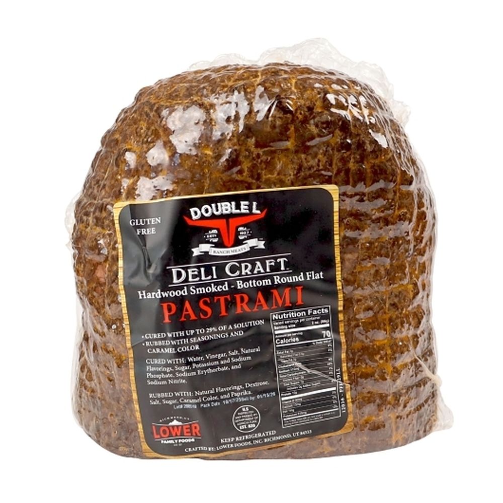 Double L Ranch Deli Craft Naturally Hardwood Smoked Pastrami Flat, 9 ...