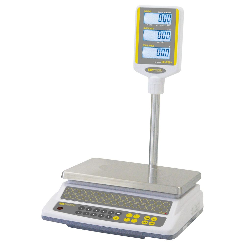 Easy Weigh Price Computing Scale with Pole Display, 60 Pound Capacity