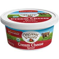 Organic Valley Organic Pasteurized Cream Cheese Tub 8 Ounce