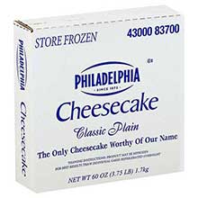Frozen Philadelphia Plain Cheesecake 60 Ounce Mfg 83700