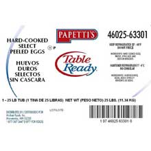 Michael Foods Papettis Table Ready Hard Cooked Eggs 25 Pound