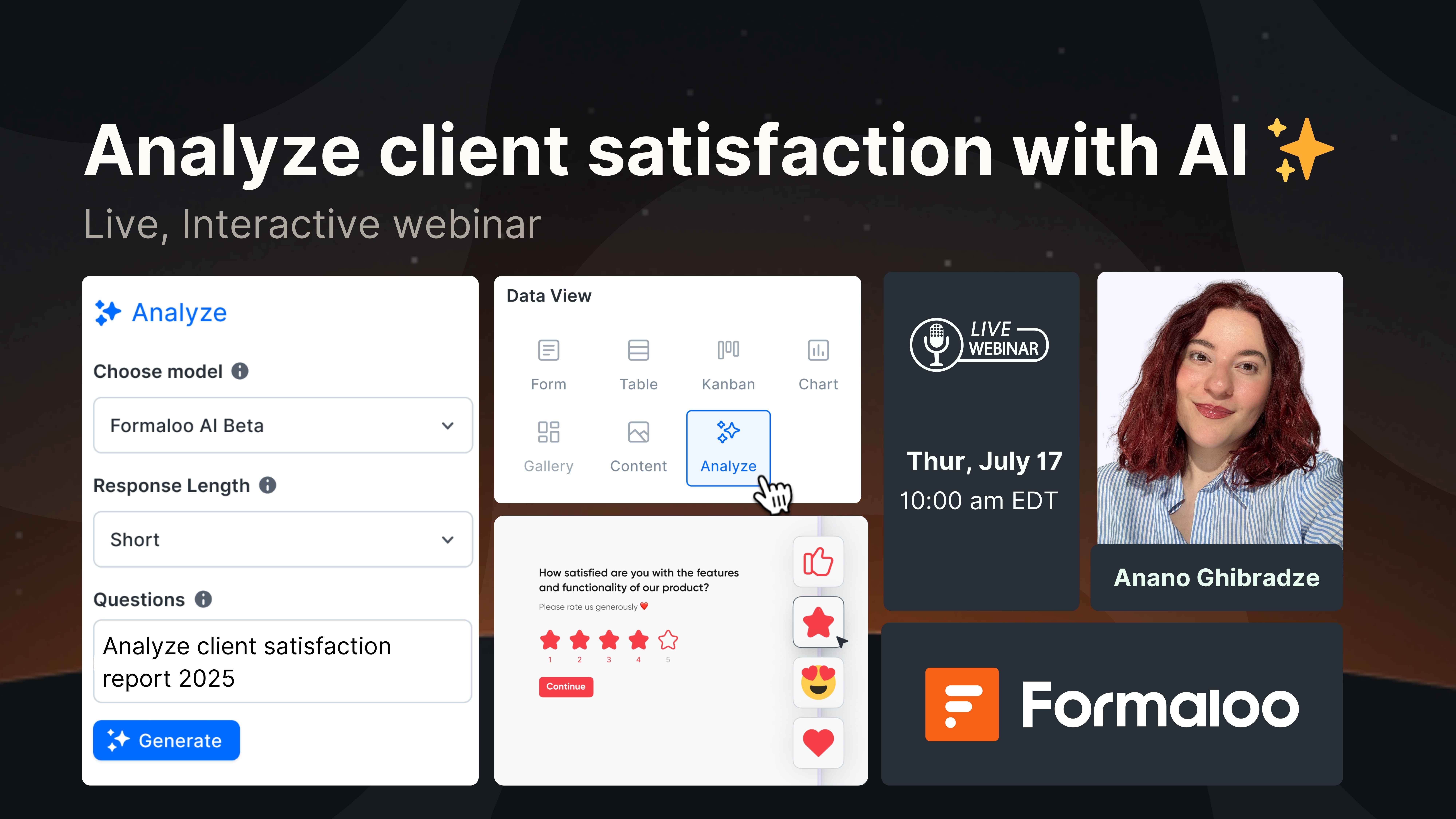 Collect and analyze client satisfaction with dashboards & AI with Formaloo