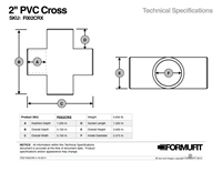 2" PVC Cross Fitting Connector - Furniture Grade | FORMUFIT