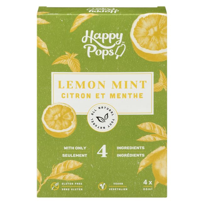 All Natural 66 Milliliter Lemon Mint Ice Pops, 4 count ...