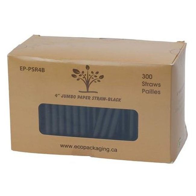 Eco Packaging Black Paper Jumbo Straw| 4 Inch