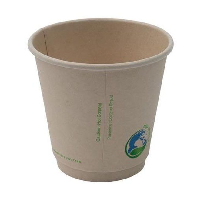 Eco Packaging Compostable Bamboo Double Wall Hot Cup| 8 Ounce Capacity
