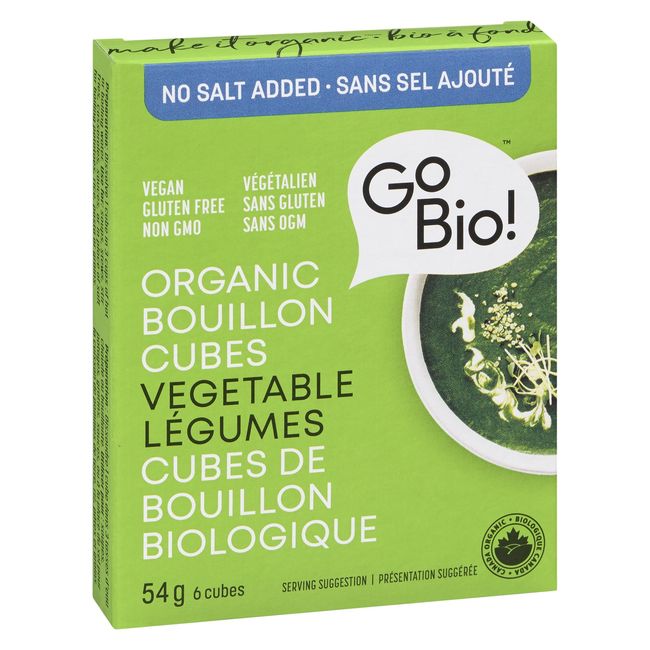Gobio! Organic No Salt Added Vegetable Bouillon Cubes| 54 Gram