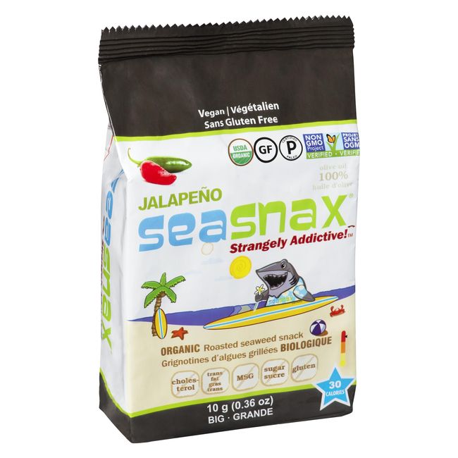 Seasnax Organic Jalapeno Grab And Go Seaweed Snack| 10 Gram