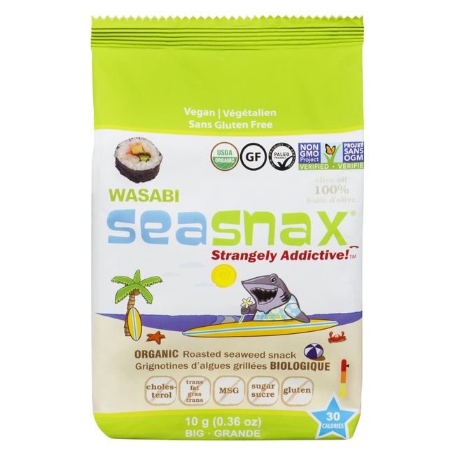 Seasnax Organic Wasabi Grab And Go Seaweed Snack| 10 Gram