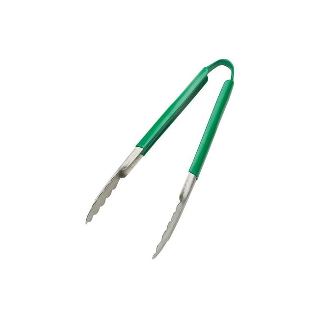 Stainless Steel PVC Coating One-Piece Green Coloured Handle Tongs, 9 ...