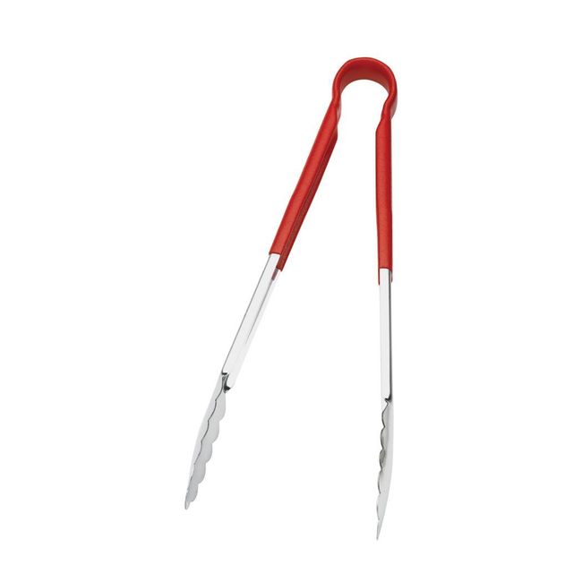 Stainless Steel PVC Coating One-Piece Red Coloured Handle Tongs, 12 ...