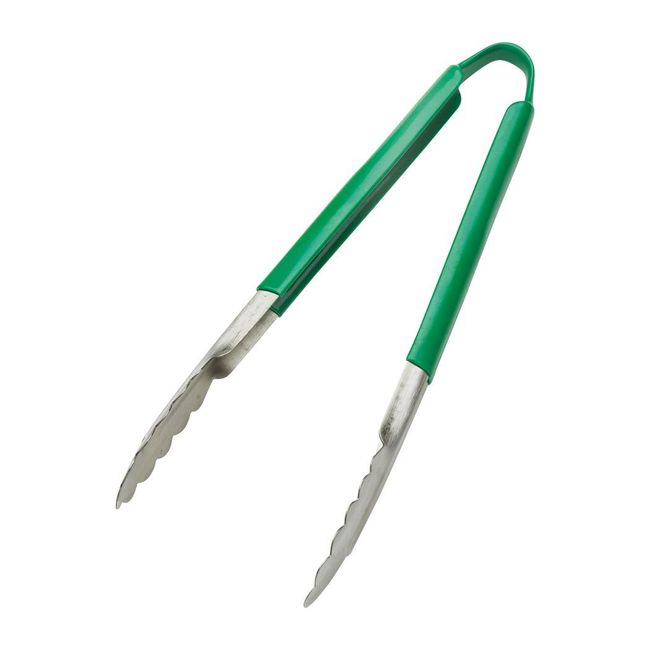 Stainless Steel PVC Coating One-Piece Green Coloured Handle Tongs, 16 ...