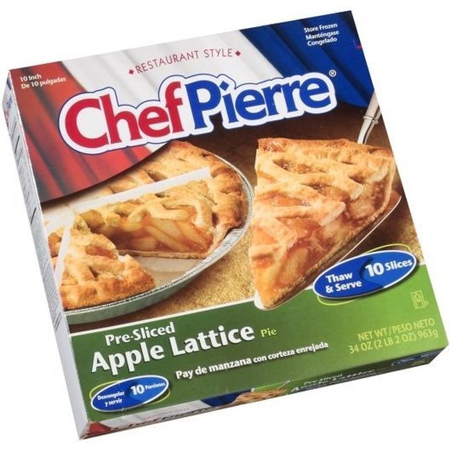 10 inch Pre-Baked Pre-Cut 10 Slice Apple Lattice Pie, 2.125 Pound ...