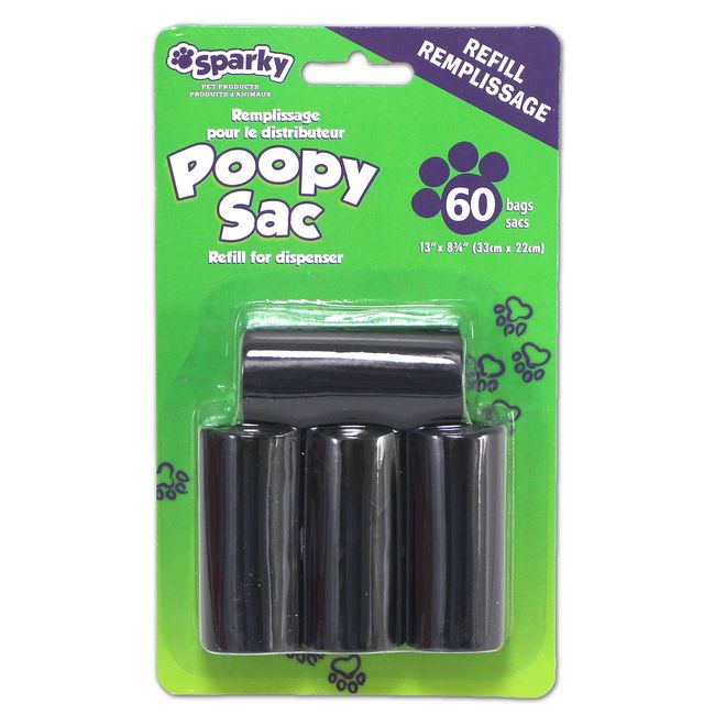 Sparky Poopy Sac Dispenser Refill| 60 Count