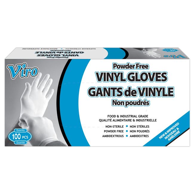 Viro Food And Industrial Grade Small 3.5mil Powder Free Vinyl Gloves ...