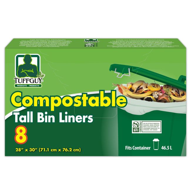 Tuff Guy Compostable Tall Bin Liner| 8 Count