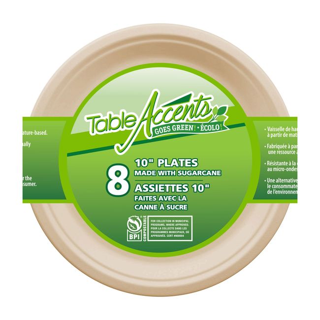 Table Accents Compostable Plate| 8 Count