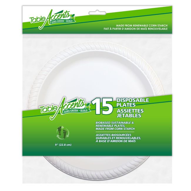 Biobased Corn Starch Plate, 15 count | FoodServiceDirect.ca - Canada's ...