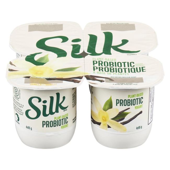 SILK Plant-Based Yogurt Probiotic VANILLA 4X95g | FoodServiceDirect.ca ...