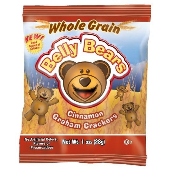 Belly Bears 51 Percent Whole Grain Cinnamon Graham Crackers, 1 Ounce ...
