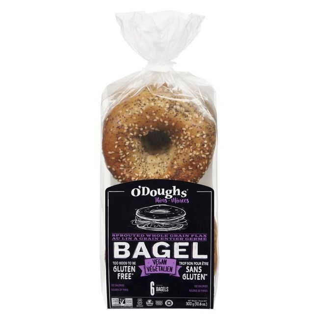 O'doughs Sprouted Whole Grain Flax Bagel Thins (sprouted Whole Grain ...
