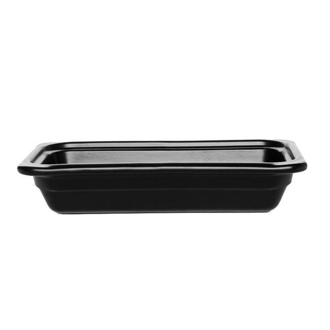 Coal Black Half Size Ceramic Insert Food Pan, 12.5 x 10.5 x 4 inch ...