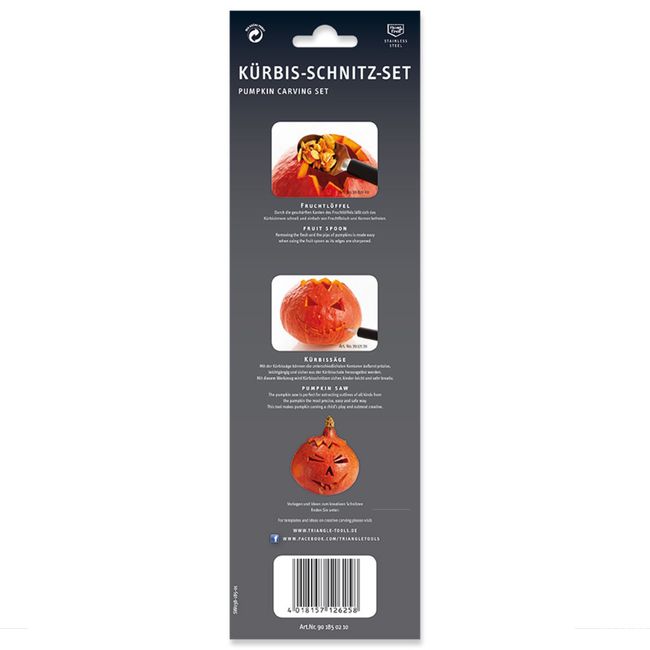 Triangle Stainless Steel Pumpkin Carving Set| Set Of 2