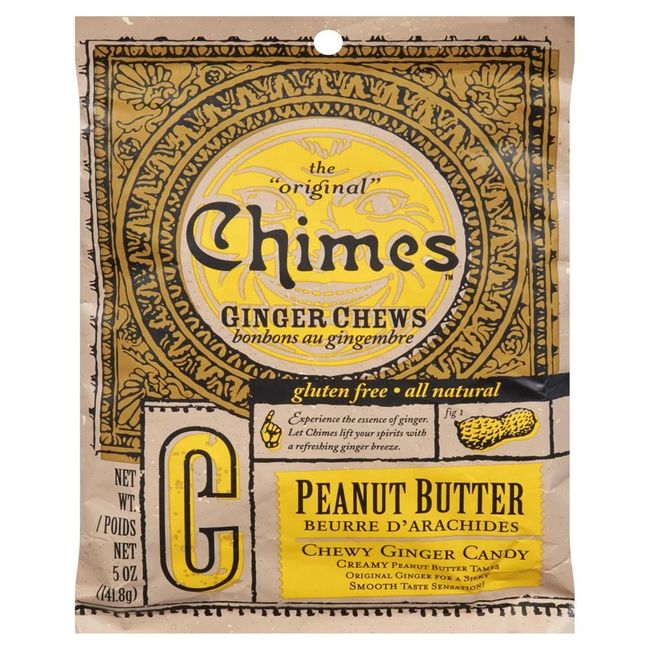 Chimes Peanut Butter Ginger Chews 5oz(141.8g)A Chewy Ginger Candy ...
