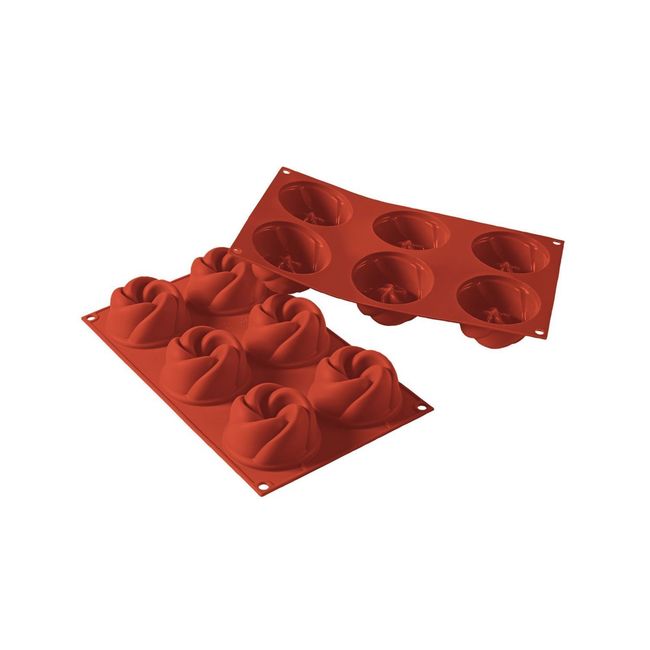 SiliconFlex Alimentary Silicone 6 Cavities Mini Vertigo Mold, 3 inch ...