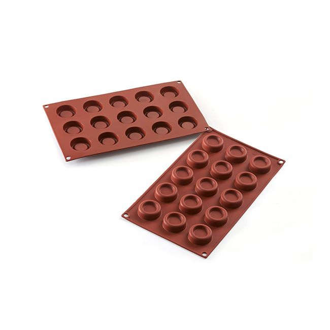 SiliconFlex Alimentary Silicone 15 Cavities Mini Round Dessert Mold, 1. ...