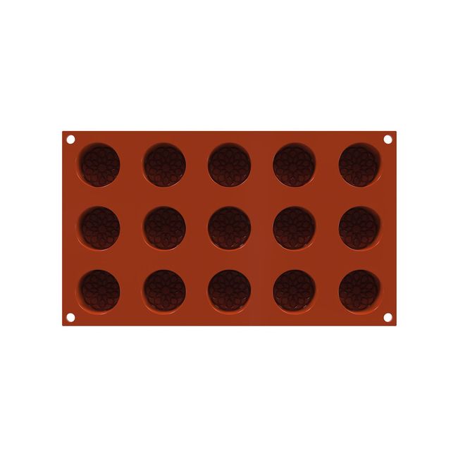 SiliconFlex Alimentary Silicone 15 Cavities Round Mauresque Mold, 1.57 ...