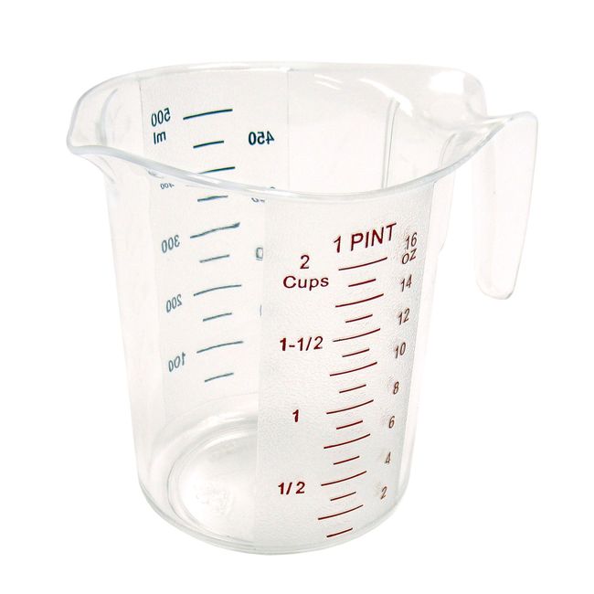 Winco Pmcp-50 Polycarbonate Clear Measuring Cup With Color Graduations ...