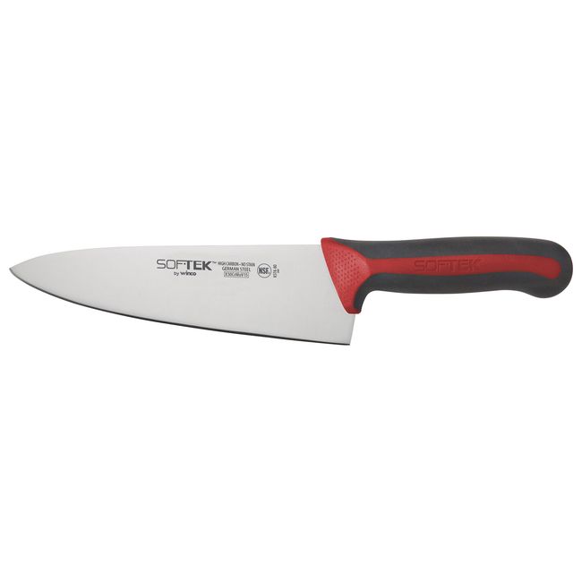Winco Kstk-80r Sof Tek Red Handle Chefs Knife| 8 Inch