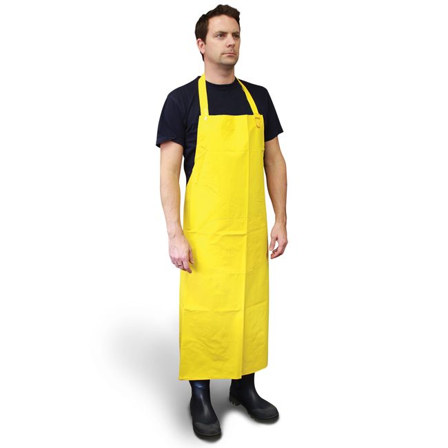 13 Mil Yellow PVC Stomach Patch Bib Apron, 35 x 45 inch ...