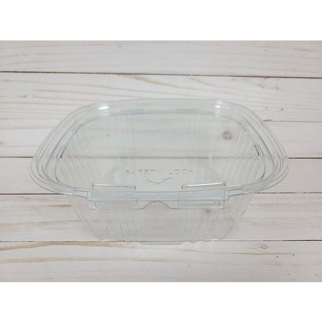 Clear Plastic Safety Lock Hinged Container, 32 Ounce Capacity ...