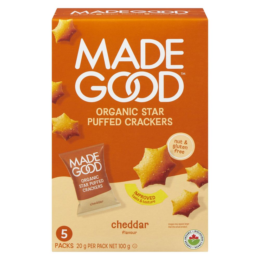 Madegood Organic Cheddar Star Puffed Crackers| 20 Gram