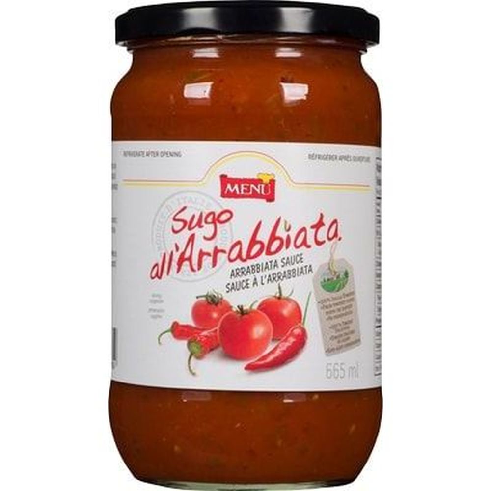 Menu Arrabbiata Pasta Sauce| 665 Milliliter Glass Jar