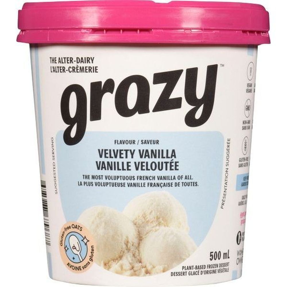 Grazy Plant-Based Velvety Vanilla Flavor Dessert, 500 mL -- 8 per case