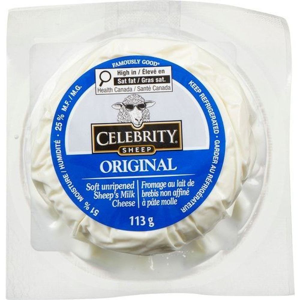 Celebrity Original Soft Unripened Sheep Milk Cheese, 113 g -- 12 per case