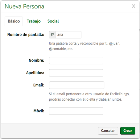 Tutorial de FacileThings: Gente