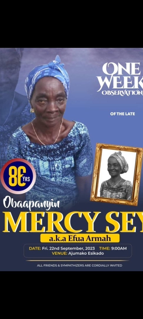 In Remembrance of Mercy Sey - Funeral Donat... | Fundly