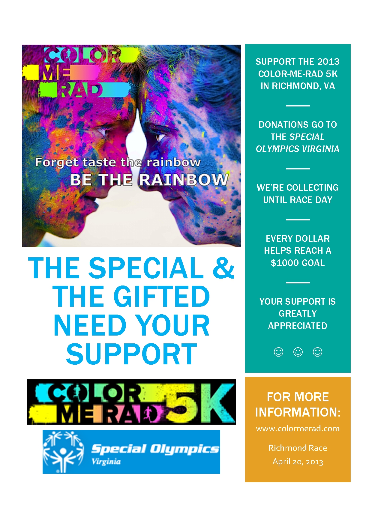 Team Rays of Sunshine In the Color-Me-Rad 5... | Fundly